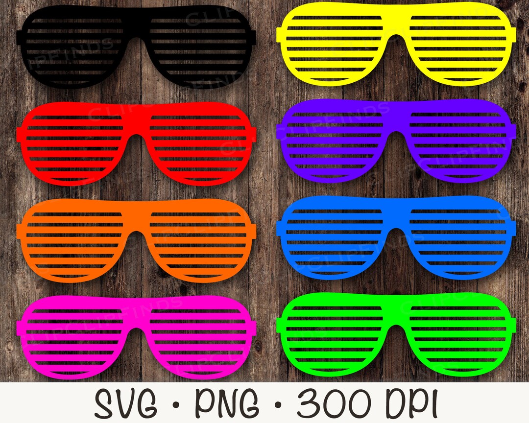Shutter Striped Sunglasses Shades SVG Vector Cut File and PNG ...