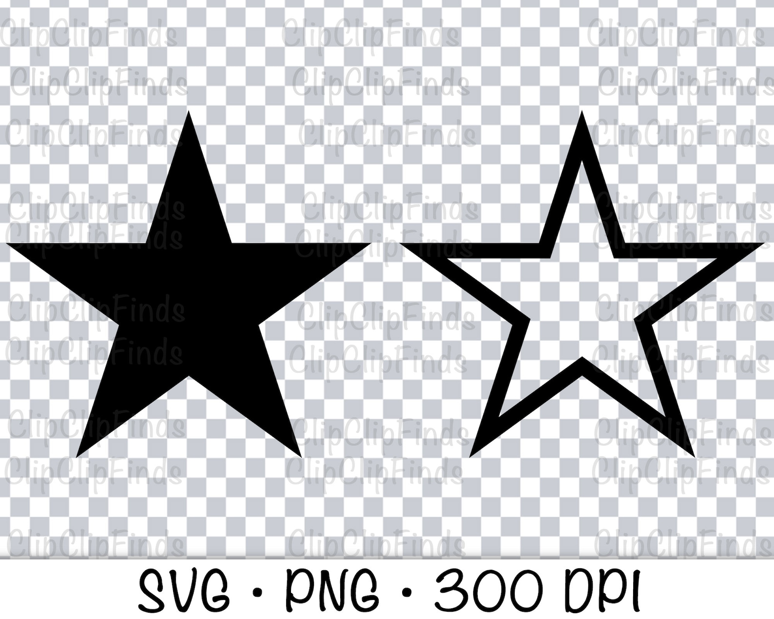 Star SVG Star Outline Star PNG Clip Art Instant Digital - Etsy