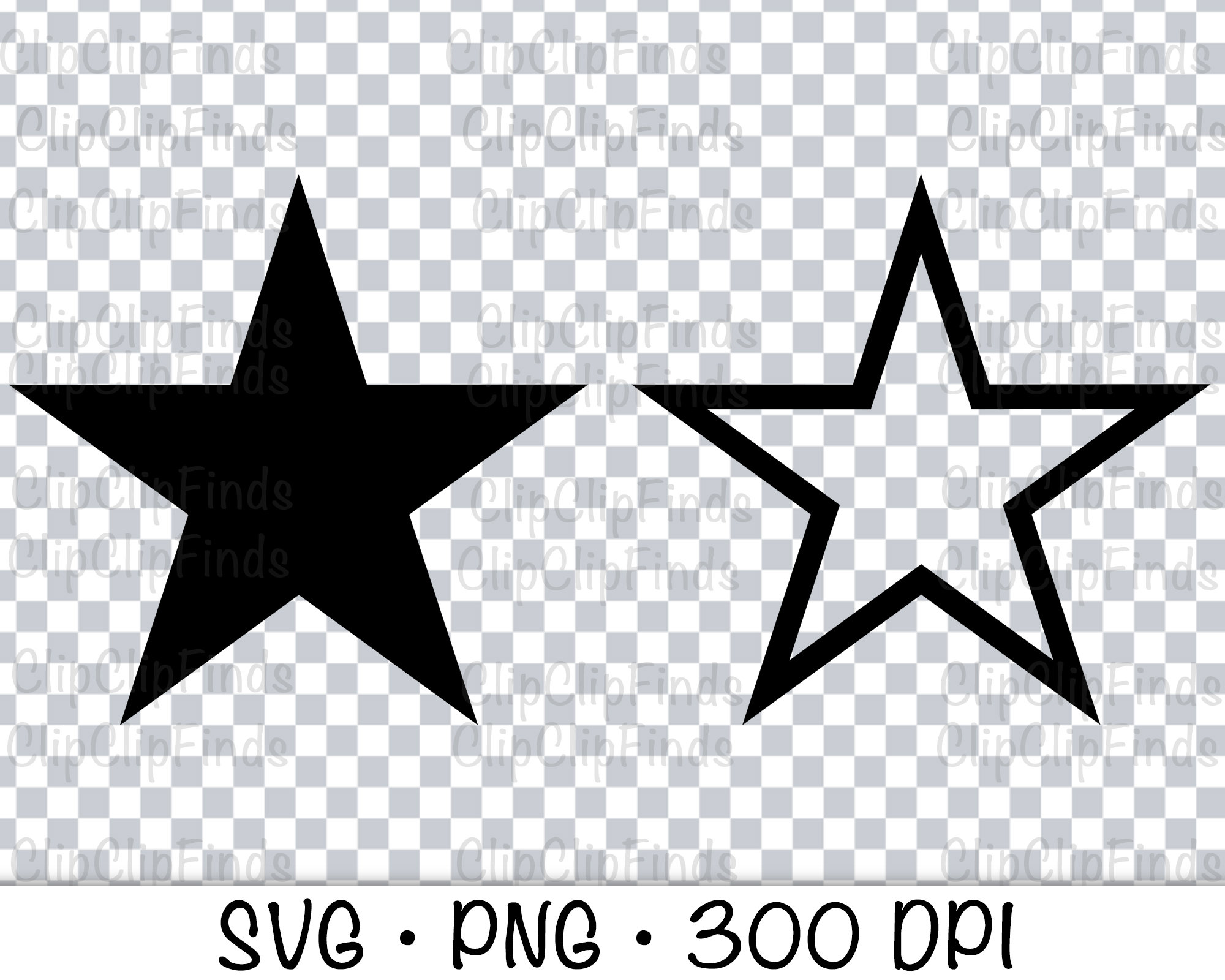 Star SVG Star Outline Star PNG Clip Art Instant Digital - Etsy UK