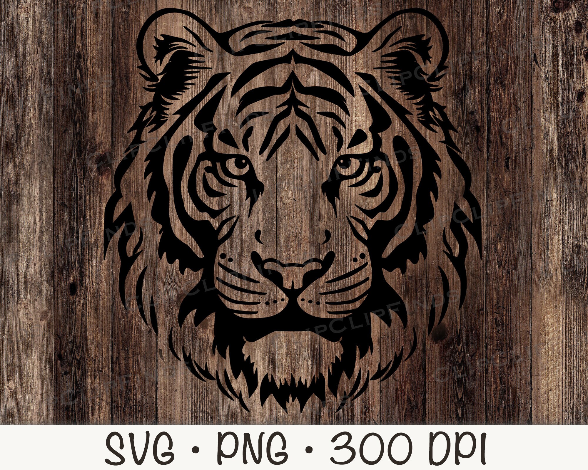 Tiger Face SVG: Vector Cut File, PNG Clipart (digital Download) - Etsy