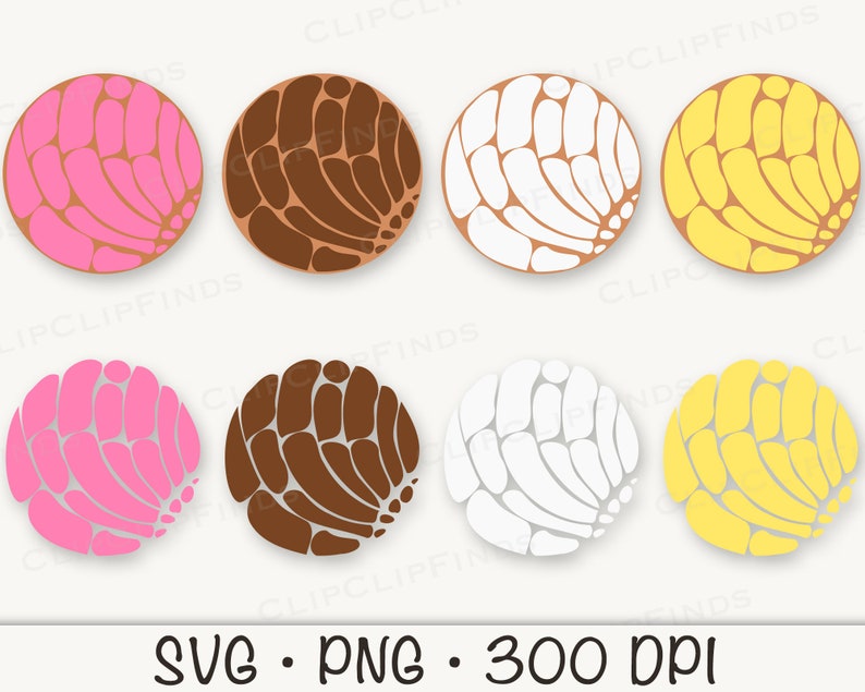 Concha Pan Dulce Mexican Sweet Bread SVG Vector Cut File and - Etsy