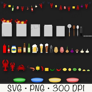 Seafood Boil Clipart, Seafood Boil SVG, Crawfish Boil PNG, Digital ...