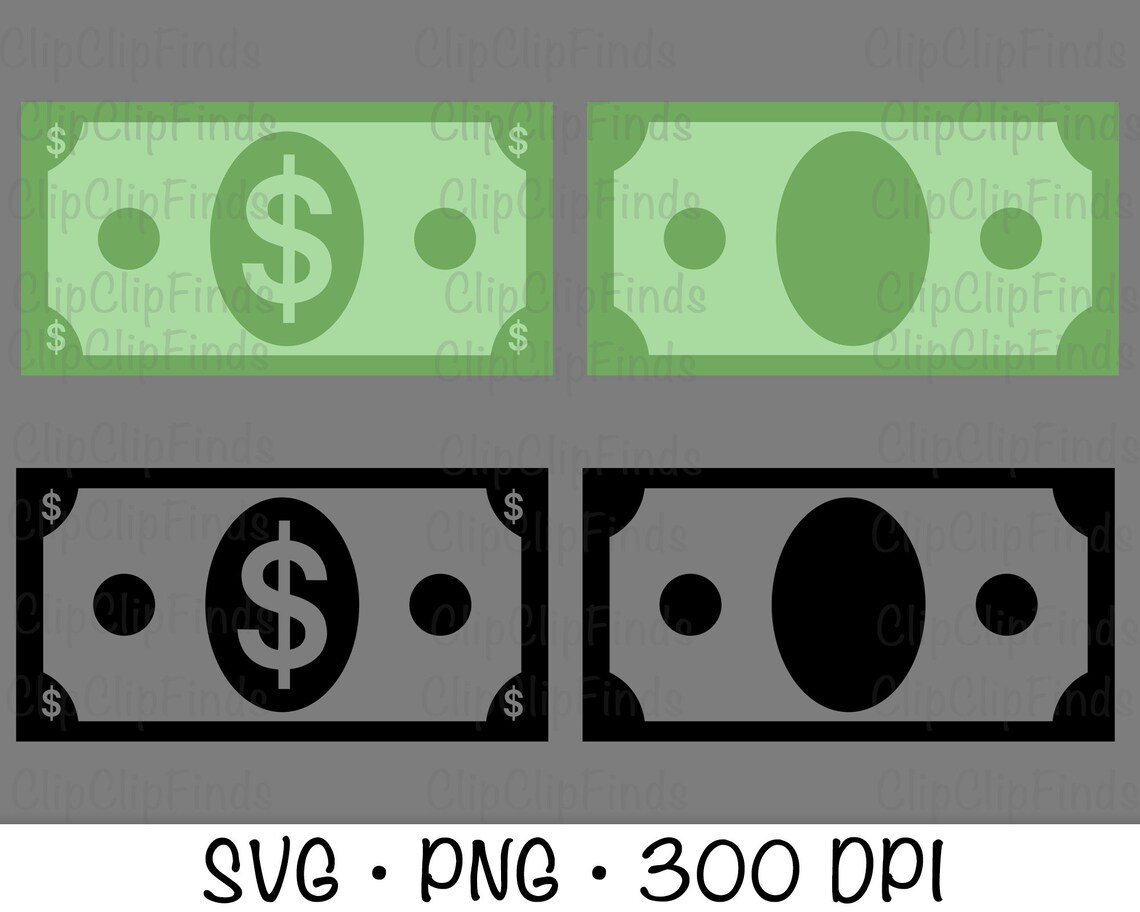 Money Bill Cash Money Outline Dinero SVG Vector Cut File - Etsy