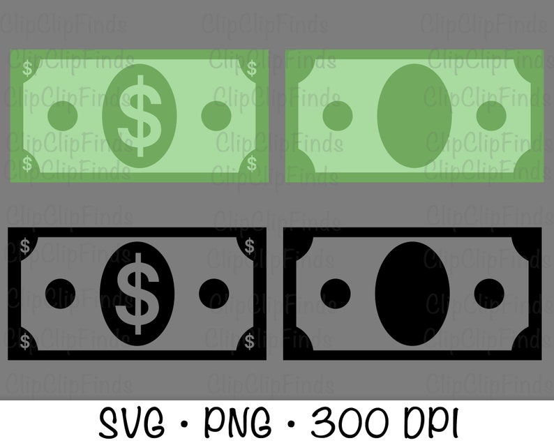 Money Bill Cash Money Outline Dinero SVG Vector Cut File - Etsy