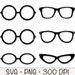 Glasses SVG, Glasses Silhouette PNG, Glasses Shapes, Vintage Glasses ...
