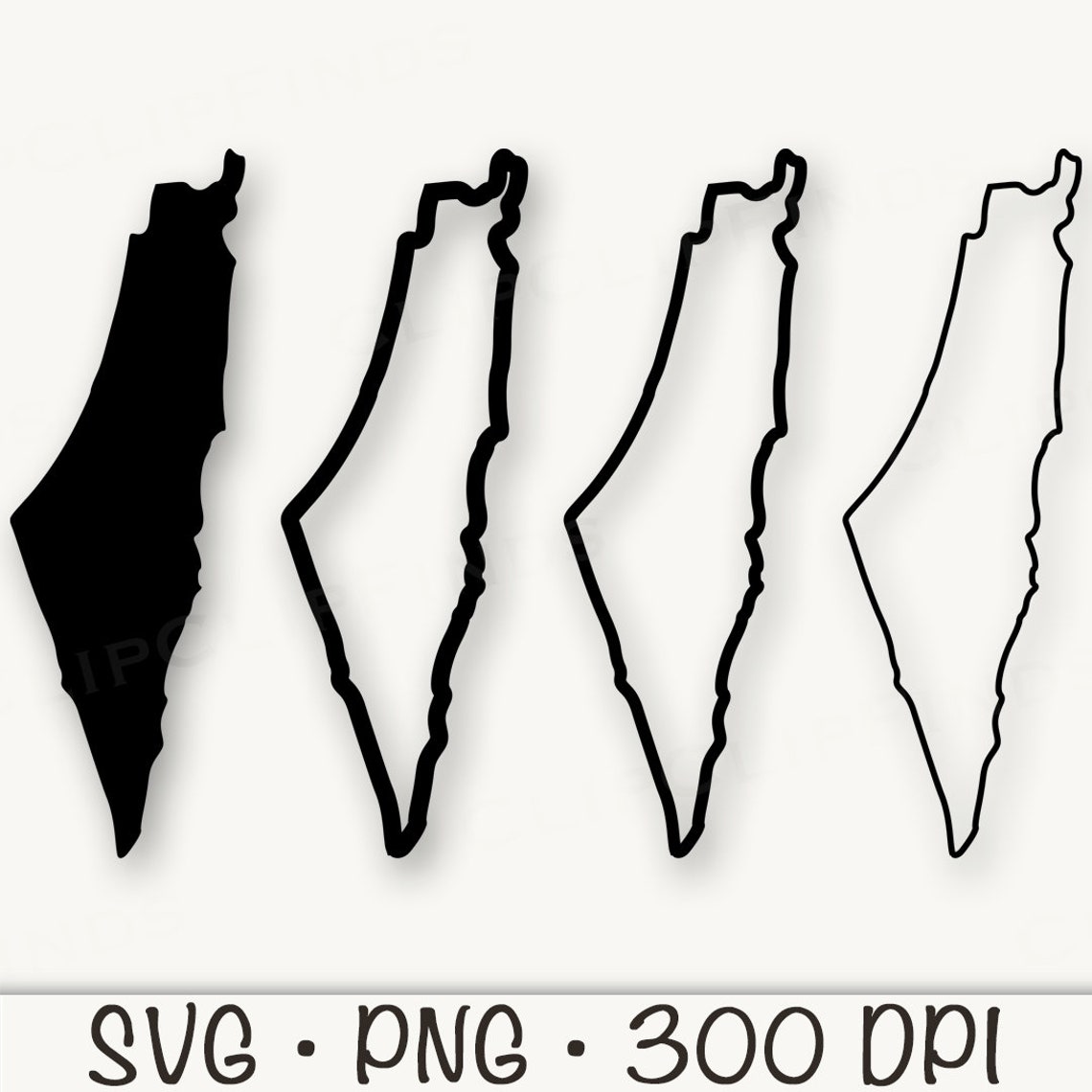 Palestine Map Silhouette SVG, Palestine Map Outline, PNG, Instant ...