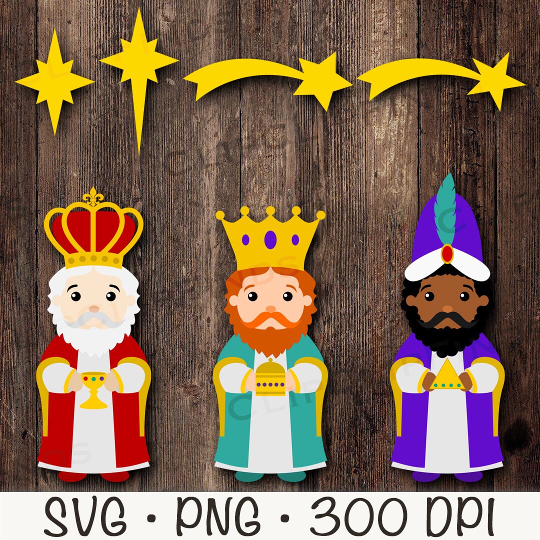 3 Kings, Cute 3 Kings, 3 Wise Men, Nativity Star, Tres Reyes Magos, SVG ...