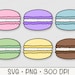 French Macaron Black Outline Cookies SVG Vector Cut File and PNG ...