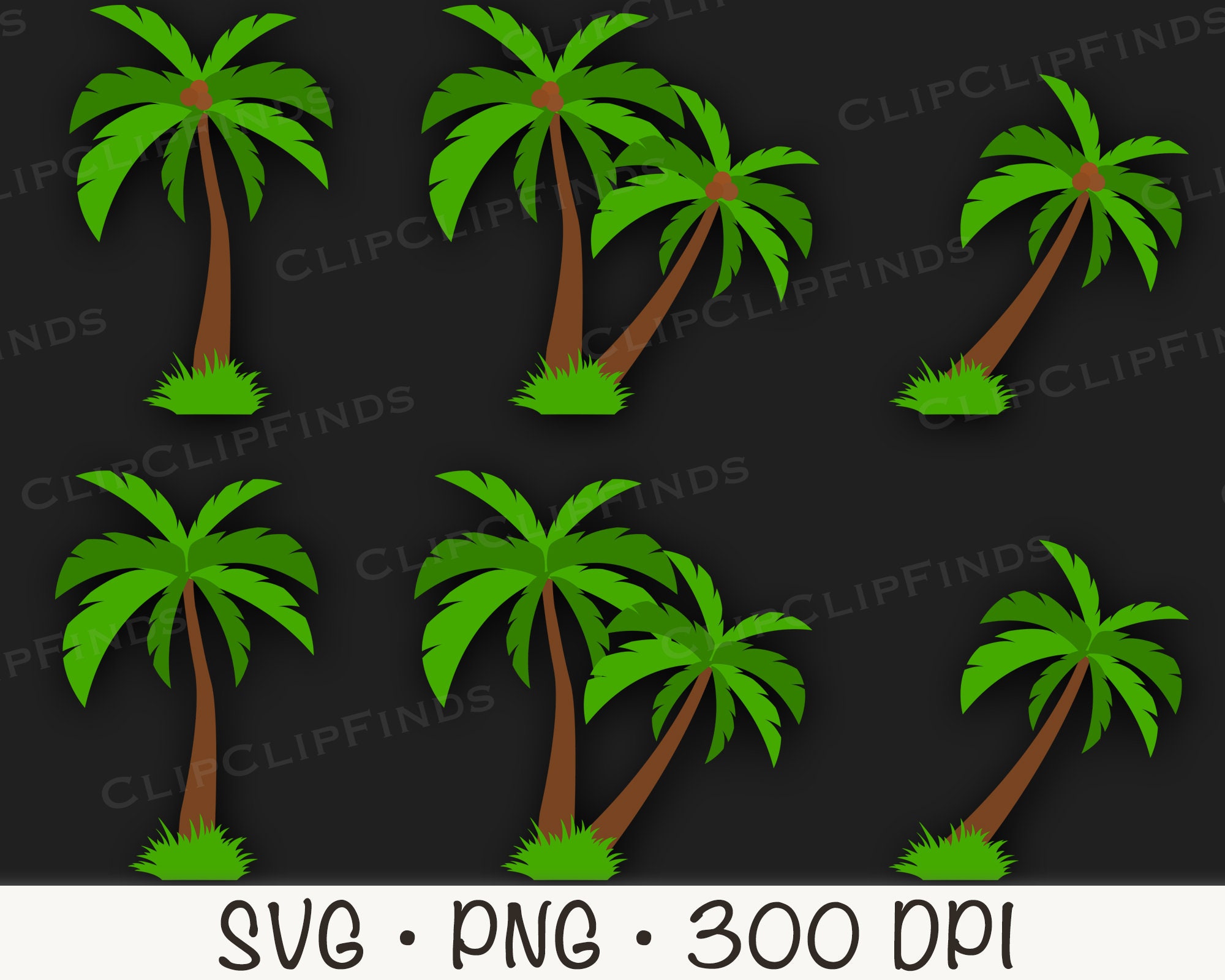 Coconut Palm Tree SVG PNG Instant Digital Download - Etsy Australia