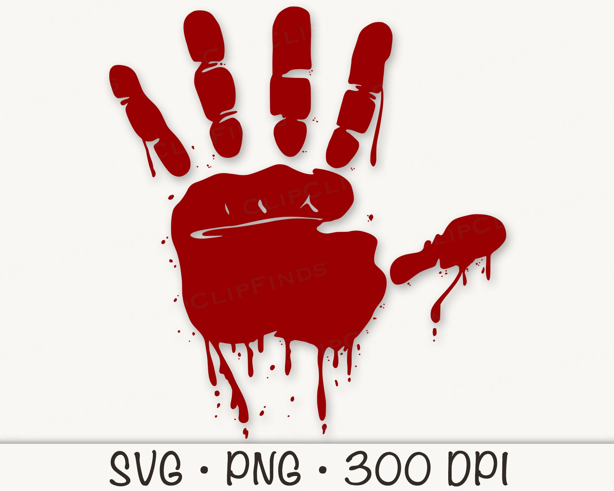 Bloody Handprint Smear Vector