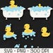 Rubber Ducky SVG, Rubber Duck in a Tub, Bubble Bath, Baby Duck PNG ...