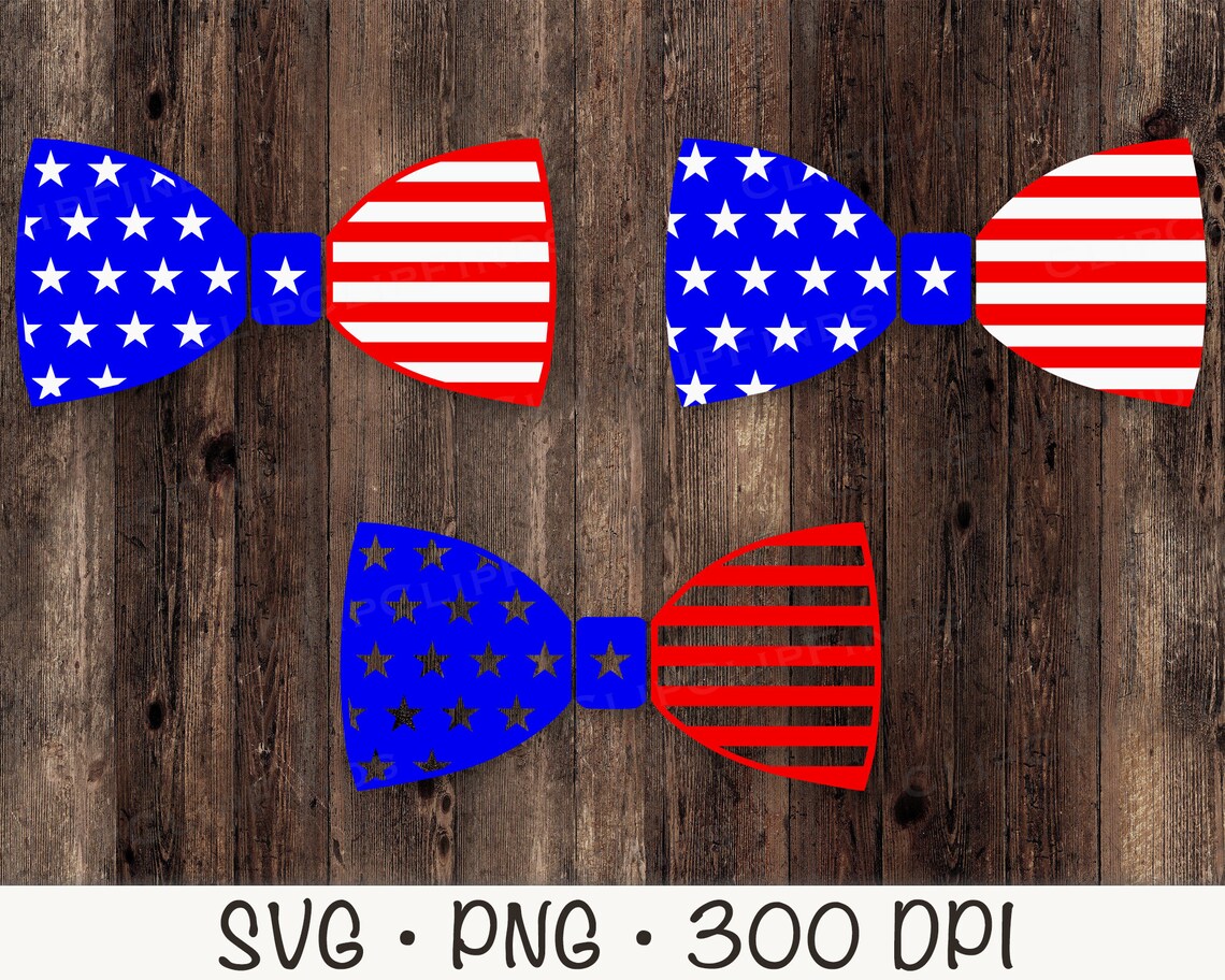 American Flag Bowtie Patriotic July 4th Bowtie SVG PNG - Etsy