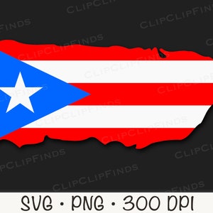 Puerto Rico Flag Map: SVG PNG Clipart (digital Download) - Etsy