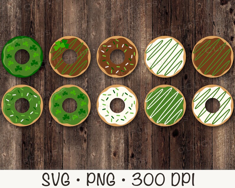 St. Patrick's Day Donut SVG Green Donut Vector Cut File - Etsy