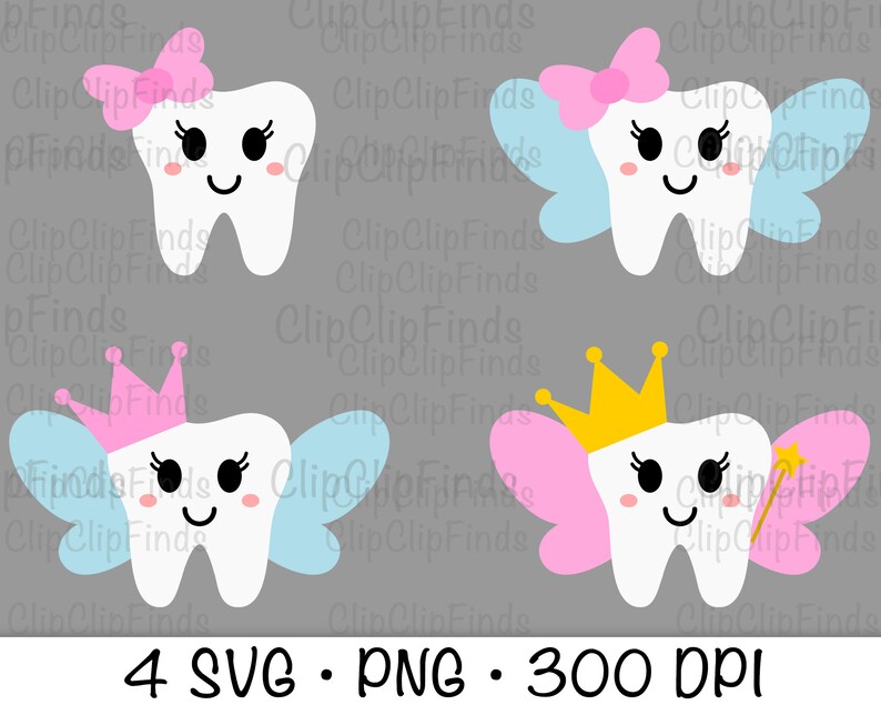 Tooth Fairy Bag SVG PNG Tooth Fairy Bundle Pack Girl Tooth - Etsy