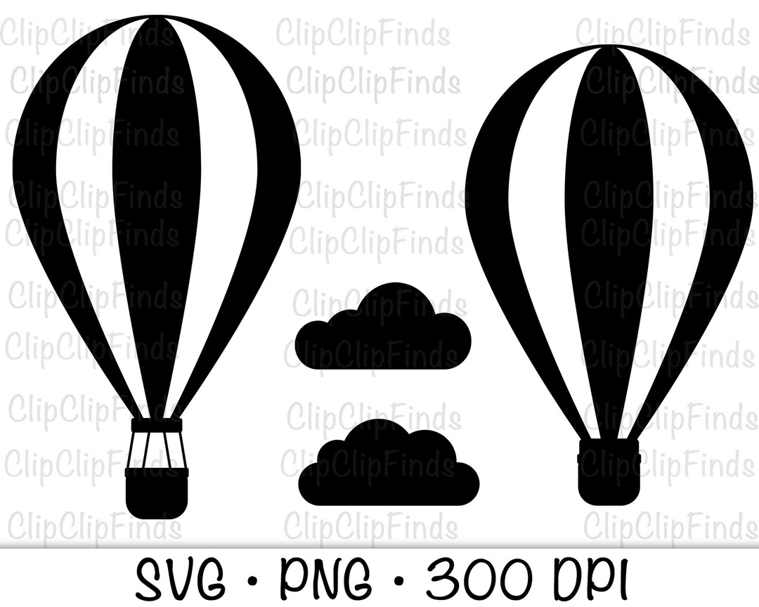 Hot Air Balloon SVG Hot Air Balloon With Clouds Bundle Cloud - Etsy