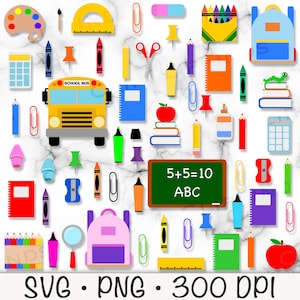 School Clipart, School Supplies SVG, Back to School, Art Supplies ...