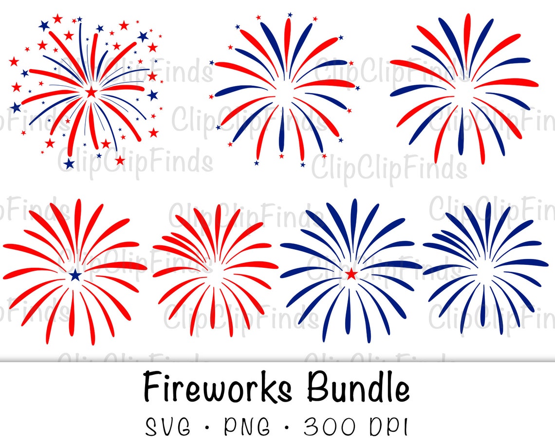 4th of July Fireworks Bundle Firecrackers SVG Vector Cut | Etsy