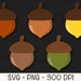 Acorn, Acorn Clip Art, Fall, Acorn Bundle, Assorted Colors, SVG, PNG ...