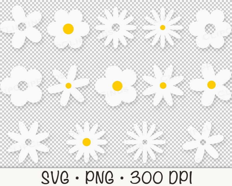Daisy SVG White Daisies Flower Hippie Groovy Bundle - Etsy