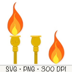 Torch SVG, Torch With Flames PNG, Torch Clipart, Digital Download - Etsy