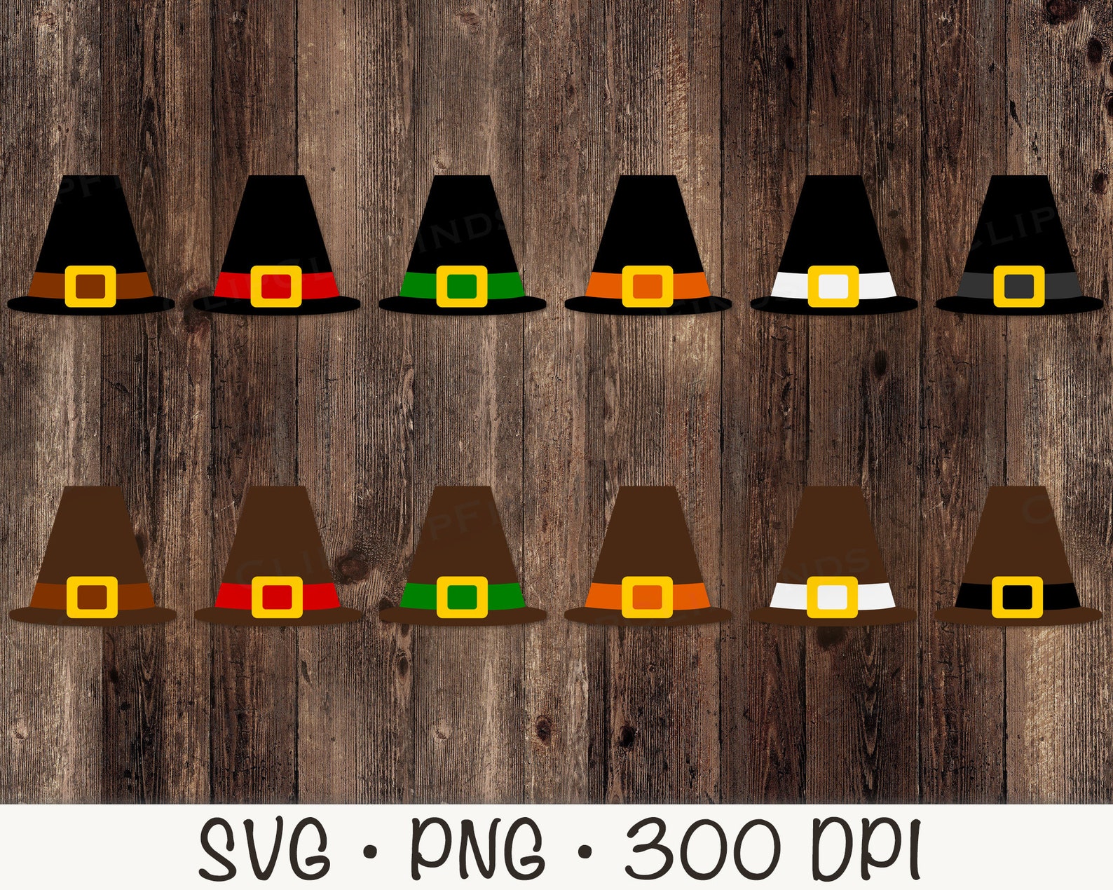 Pilgrim Hat, SVG Vector Cut File and PNG Transparent Background, Clip ...