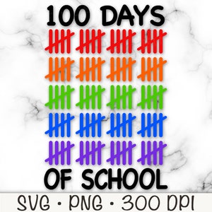 100 Days of School Tally SVG, 100 Days of School PNG, Funny 100 Days of ...