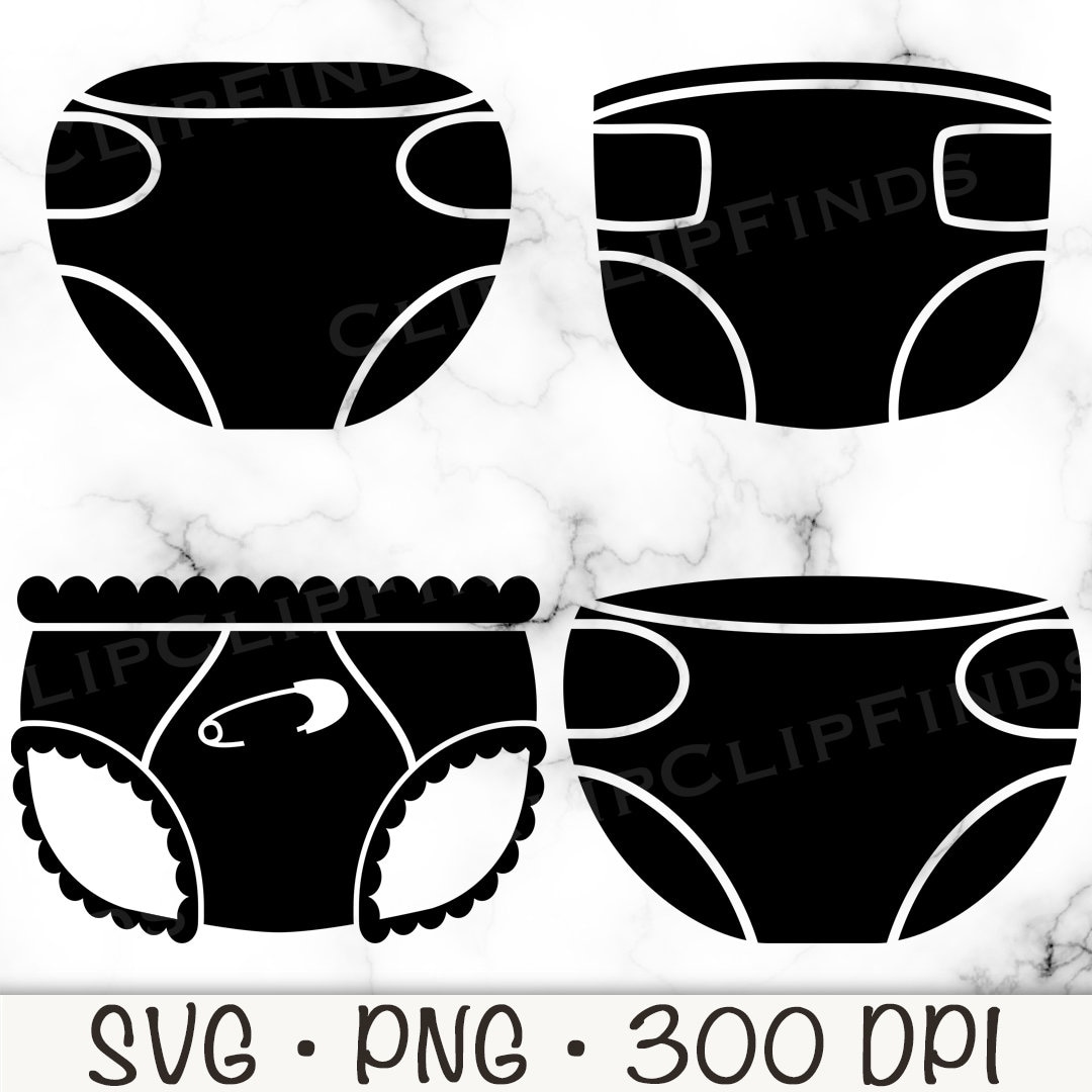Diaper SVG, Diaper Silhouette SVG, Diaper PNG, Diaper Clipart, Baby ...