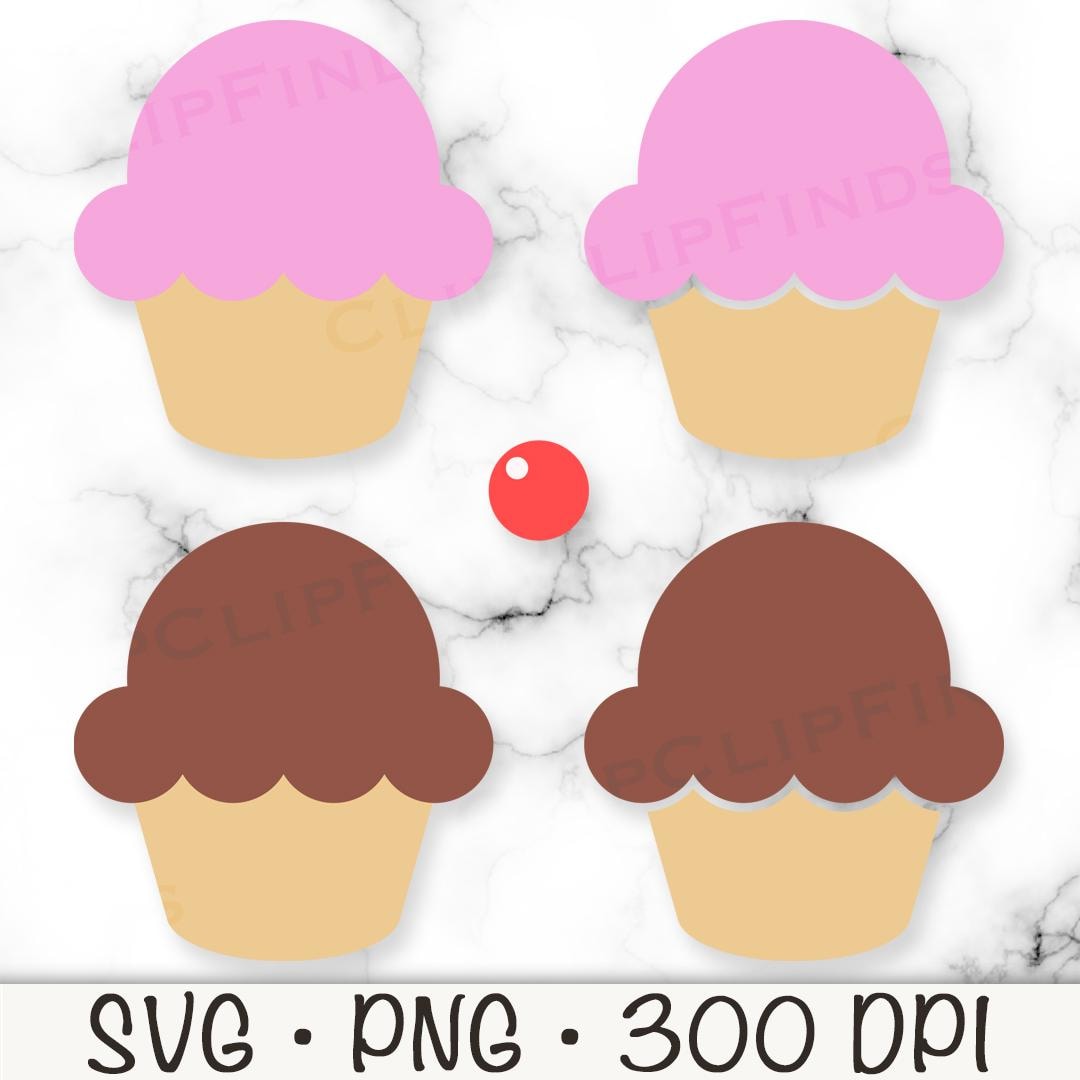 Cupcake SVG, Cupcake PNG, Cupcake Clipart, Pink Cupcake, Chocolate ...