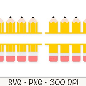 Pencil Split Monogram, Pencil, School, Teacher, SVG PNG, Back to School ...