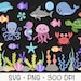 Cute Sea Animals SVG, Ocean Sea Animals PNG Clipart, Starfish, Whale ...