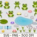 Frog SVG, Frogs Clipart, Cute Frogs, Frogs PNG, Cute Frog Bundle, Pond ...