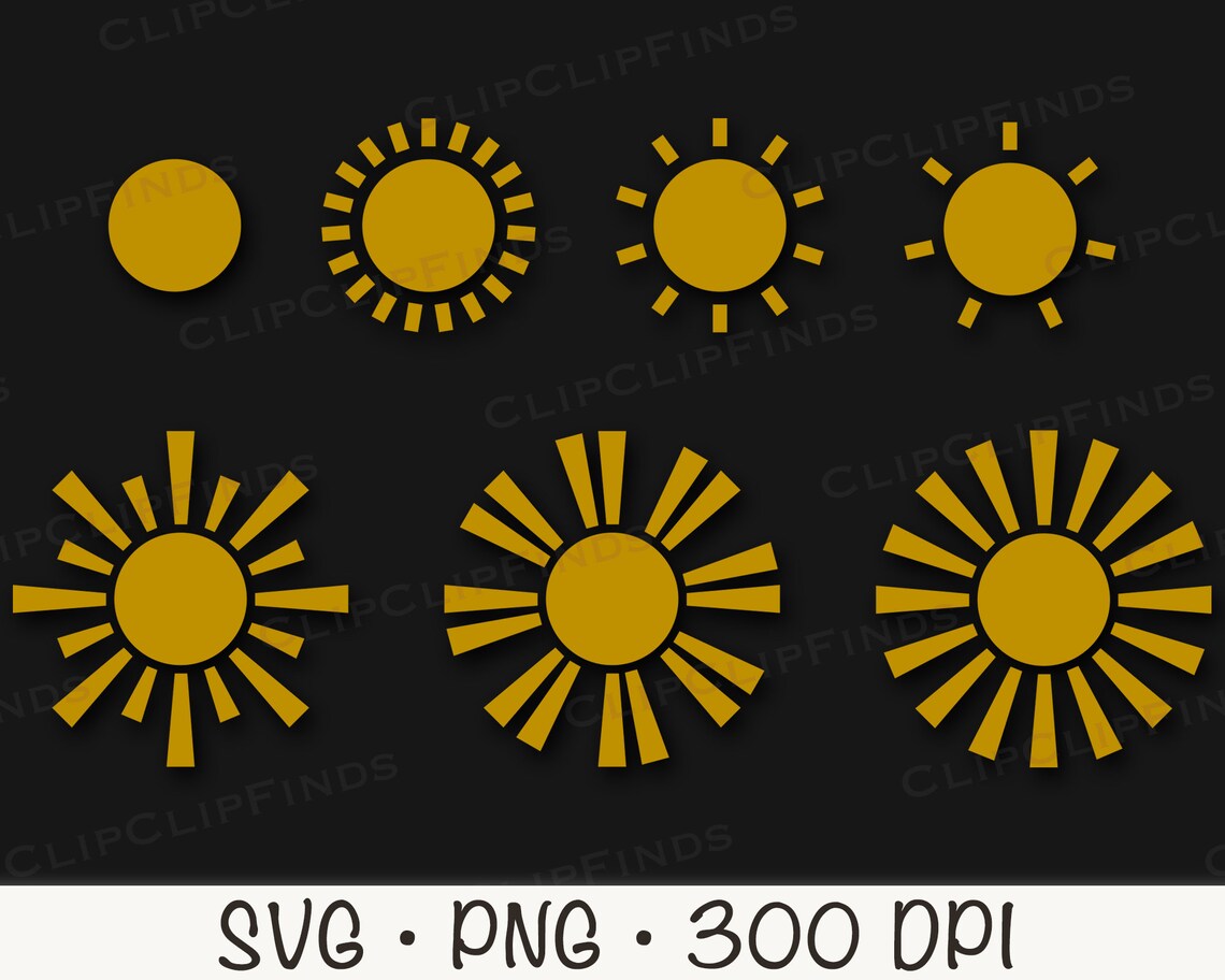 Boho Minimalist Sun Sunburst Sunshine Sun Bundle Sun SVG - Etsy
