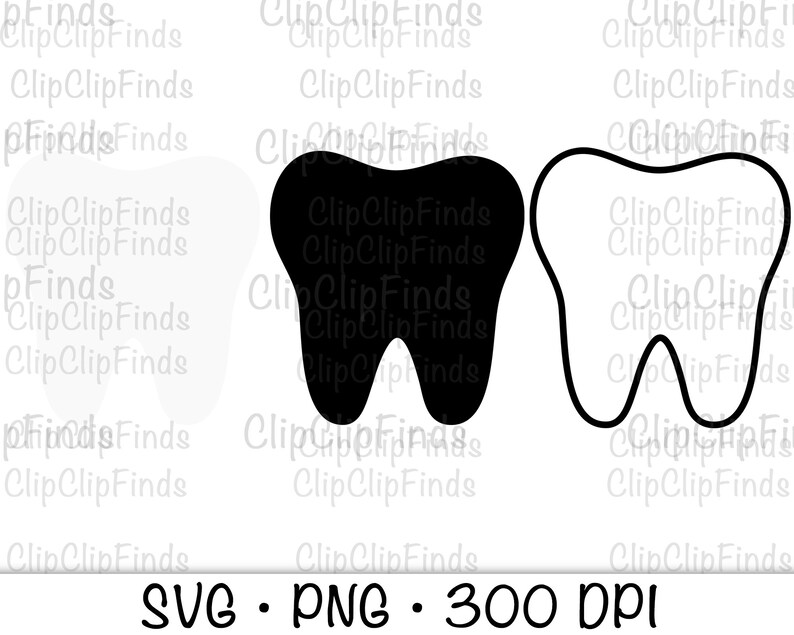 Tooth SVG Tooth Outline Tooth PNG Tooth Clipart Vector - Etsy UK