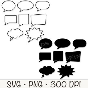 Speech Bubbles SVG, Speech Bubbles Outline PNG, Speech Bubbles Clipart, Comic Conversational ...