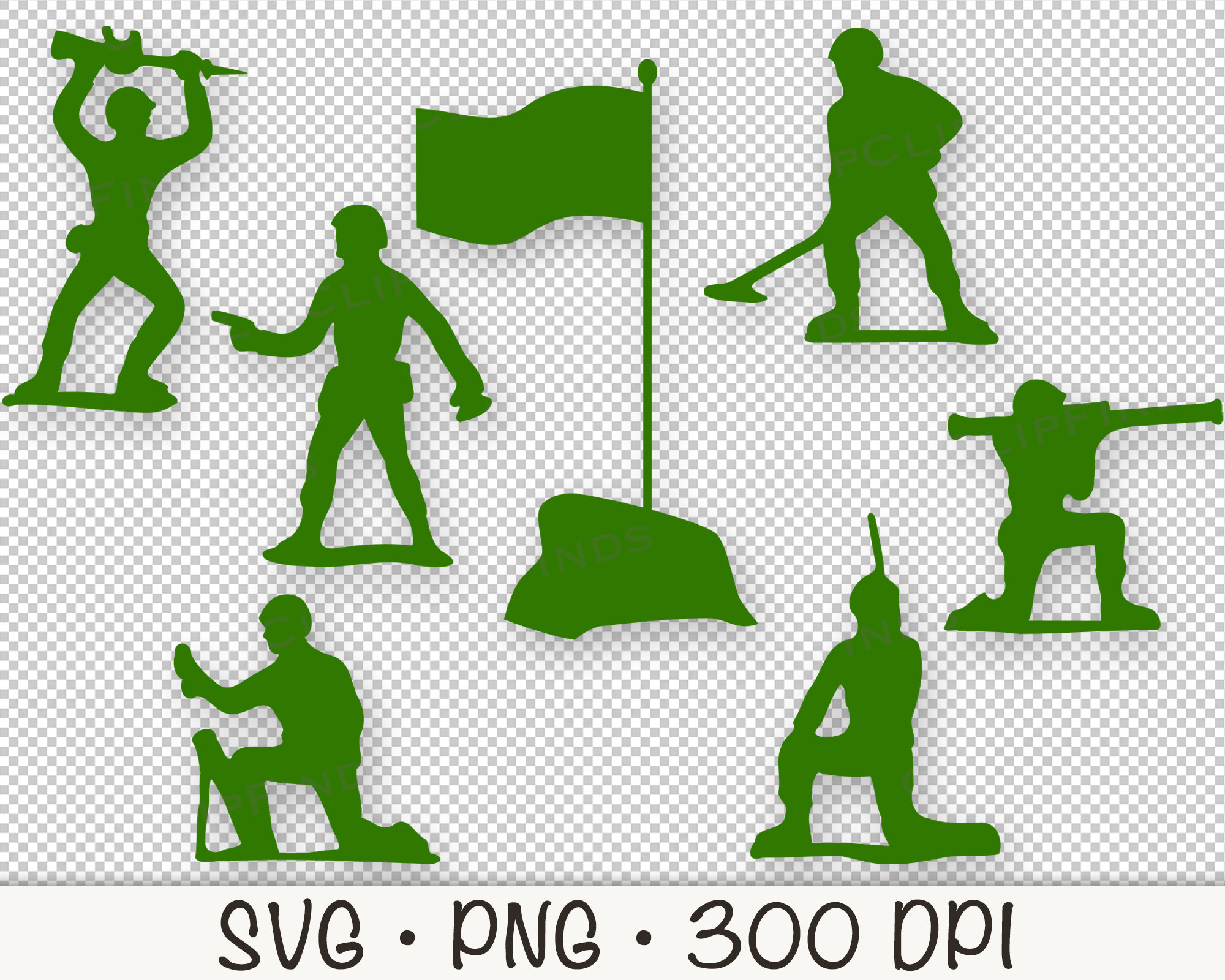 Green Army Men Toy Toy Army Clipart SVG PNG Instant - Etsy UK