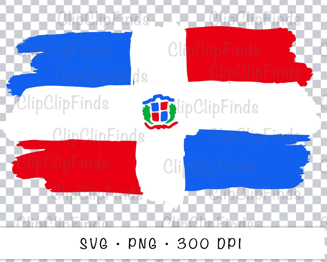 Dominican Republic Flag Drawing SVG Vector Cut File and PNG - Etsy