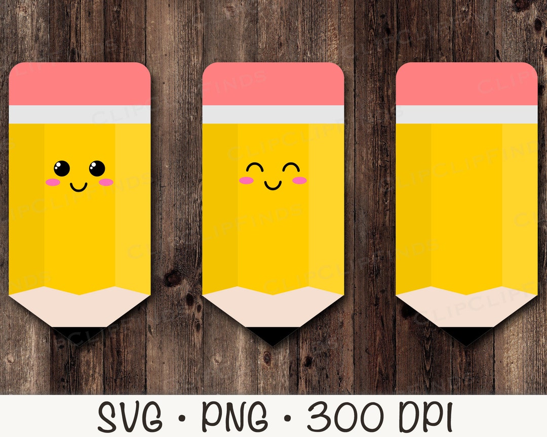 Kawaii Happy Pencil, Pencil, Cute, School, Teacher, Bookmark, SVG, PNG ...