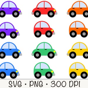 Car SVG, Cute Kid's Car SVG, Cars Clipart, Baby Cars, Boy, Colorful ...