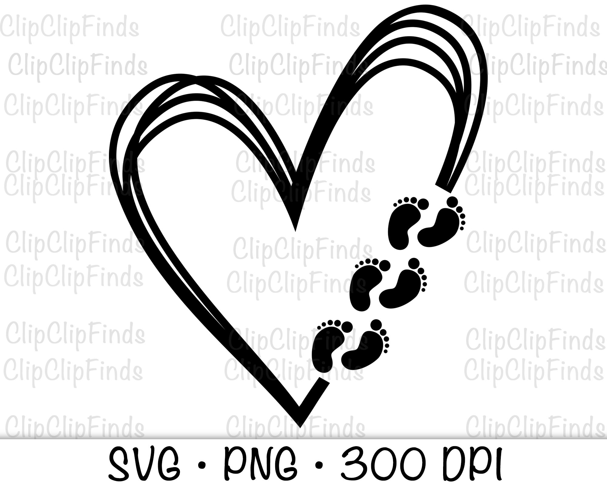 Baby Feet Print Heart Baby Foot Prints Heart Every Child - Etsy
