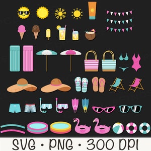 Pool Party Clipart, Pool PNG, Pool SVG, Summer, Flamingo, Floaties ...