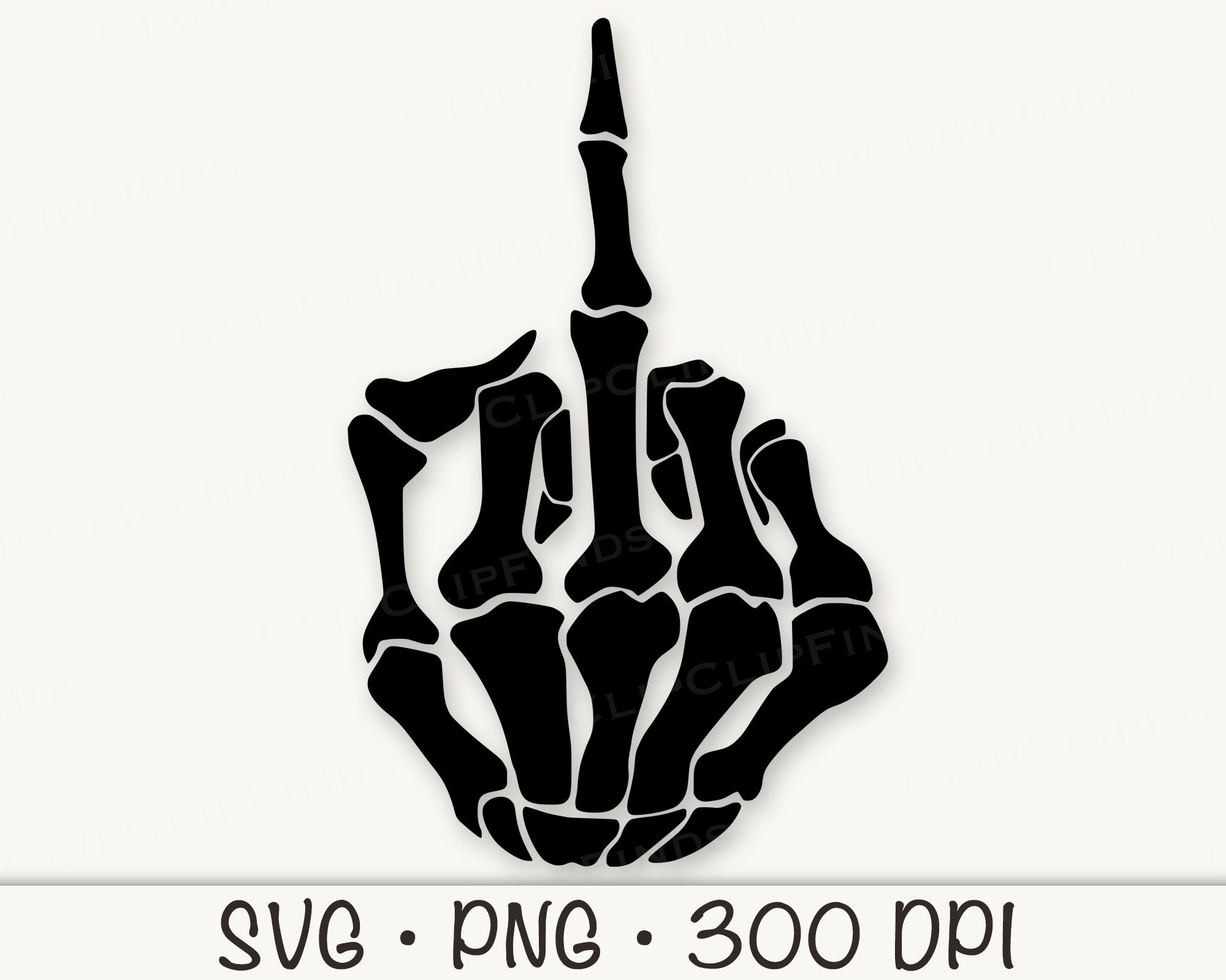 Skeleton Middle Finger SVG Vector Cut File and PNG - Etsy