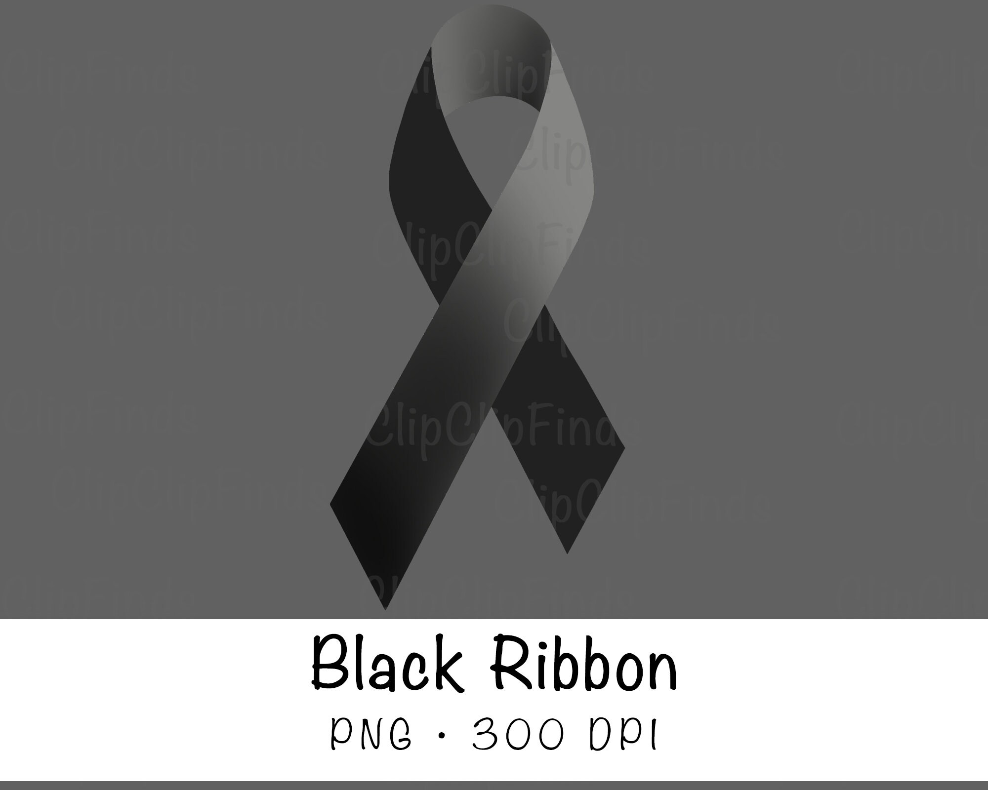 Black RIP Awareness Ribbon PNG Transparent Background Clip Art | Etsy