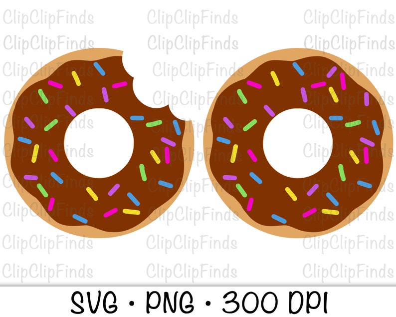 Chocolate Bitten Donut Bundle SVG PNG Clip Art Instant - Etsy