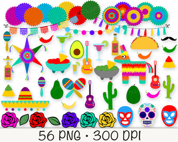 Fiesta Party Clip Art Fiesta Clipart Cinco De Mayo | TPT