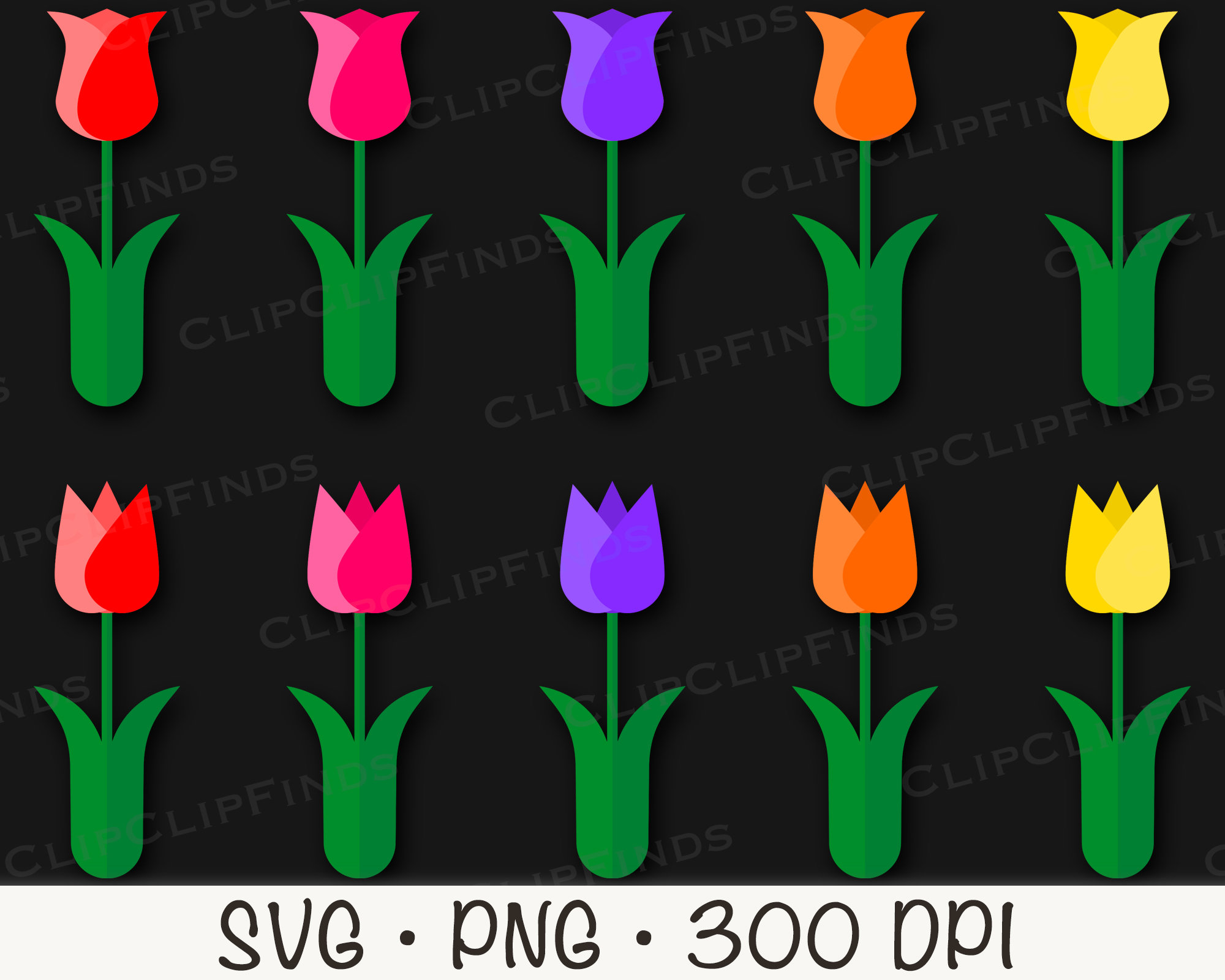 Tulip Flower SVG Tulip SVG Tulip PNG Bright Colorful Tulip - Etsy UK