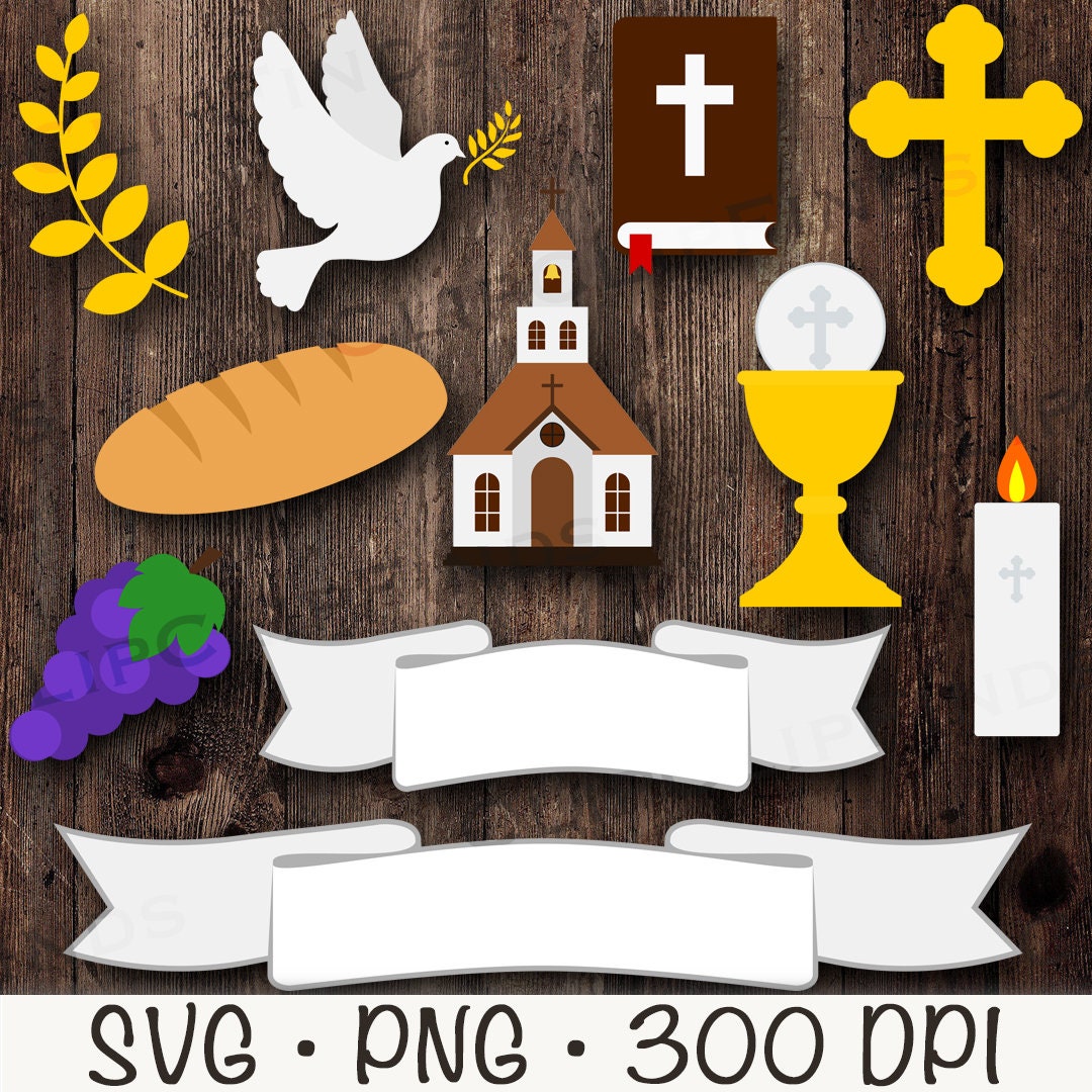 First Communion Clipart Bundle Pack, PNG, SVG, Digital Download - Etsy