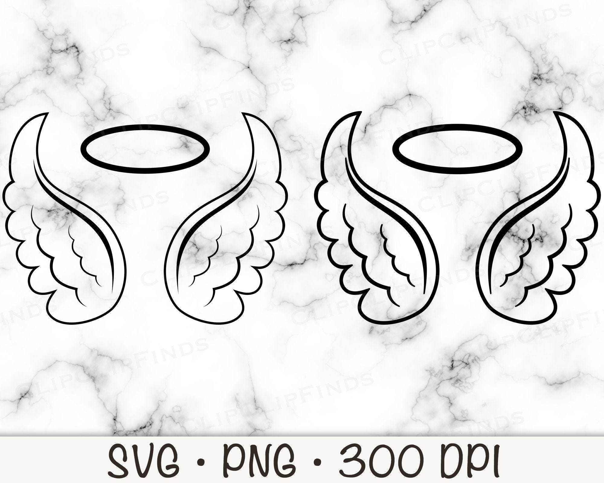 Angel Wings With Halo SVG Angel Wings SVG Halo PNG Instant - Etsy UK
