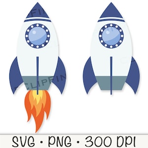 Rocket Ship SVG, Blue Rocket SVG, Space Rocket PNG, Outer Space Clipart ...