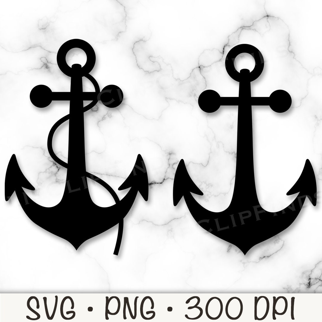 Anchor SVG, Anchor PNG, Anchor Silhouette Shape, Anchor With Rope ...